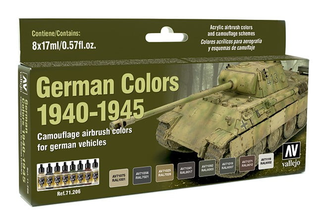 Vallejo German Colors 1940-1945 Paint Set 71206