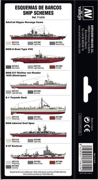 Vallejo Kriegsmarine WWII German Colors Set of 8 71615 • Canada's ...