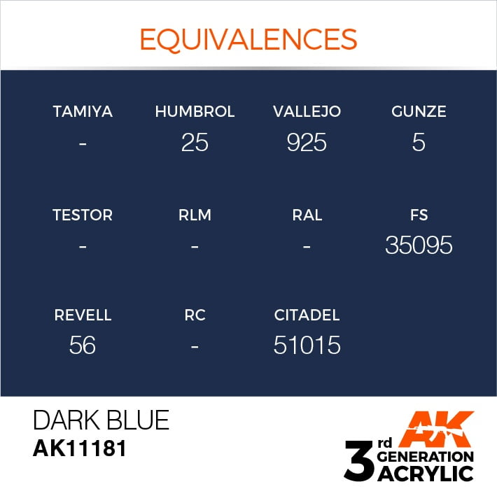 AK Interactive Acrylic Dark Blue Standard 11181 • Canada's largest ...