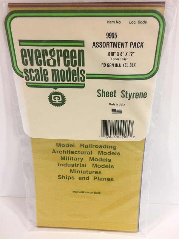 Evergreen .010 inch Thick Pack of 5 Assorted Polystyrene Sheet EVE 9905 • Canada's largest ...