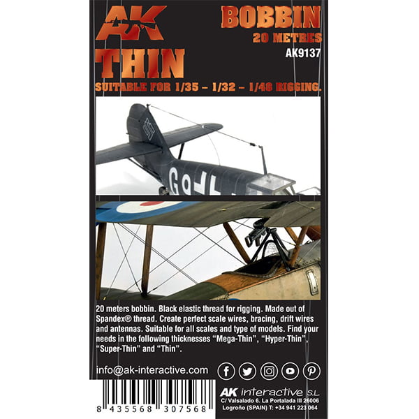 AK Interactive Elastic Rigging Bobbin Thin AKI 9137 • Canada's largest ...