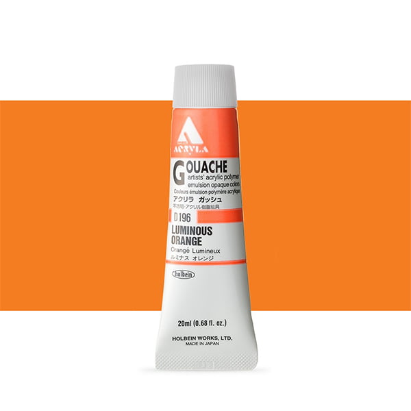 Holbein Acrylic Gouache Luminous Orange 20ml D196C • Canada's largest ...