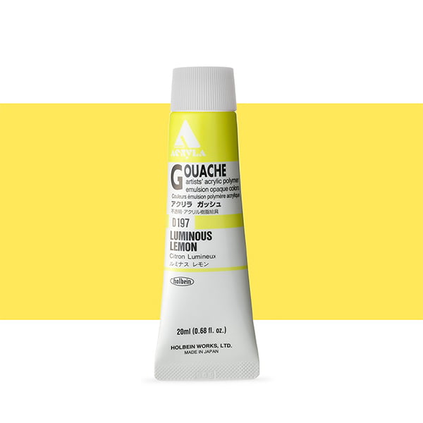 Holbein Acrylic Gouache Luminous Lemon 20ml D197C • Canada's largest ...