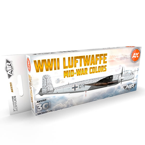 AK Interactive Acrylic 3rd Gen Air WWII Luftwaffe Mid-War Colors Paint ...