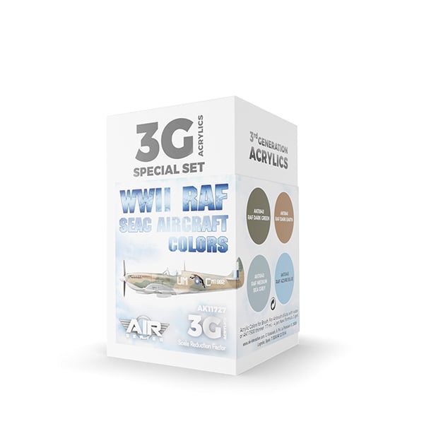 AK Interactive Acrylic 3rd Gen Air WWII RAF SEAC Aircraft Colors Paint ...