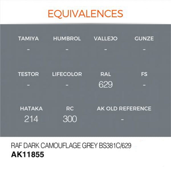 AK Interactive Acrylic 3rd Gen Air RAF Dark Camouflage Grey BS381C/629 ...