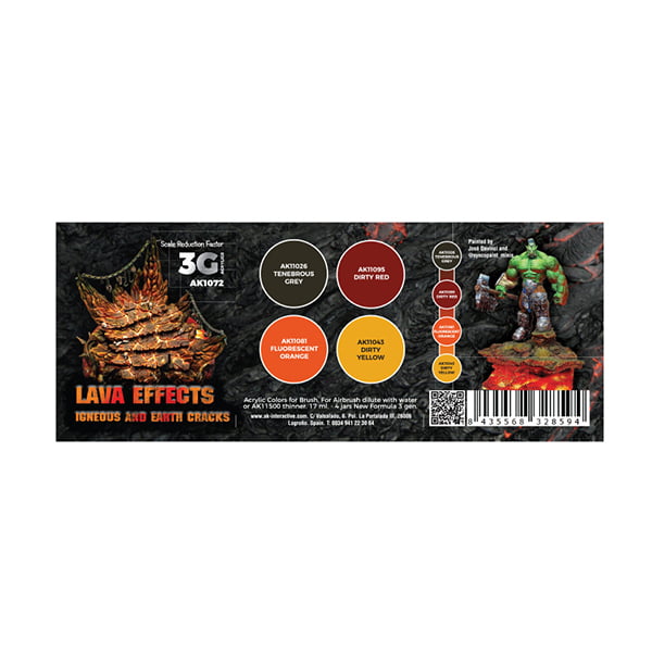 AK Interactive 3rd Generation Lava Effects Wargame Paint Set 1072 ...