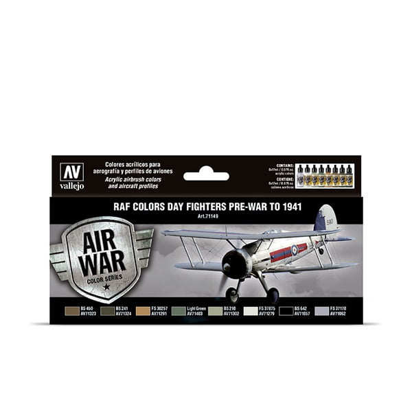 Vallejo RAF Colors Day Fighters Pre-War to 1941 Paint Set of 8 71149 ...
