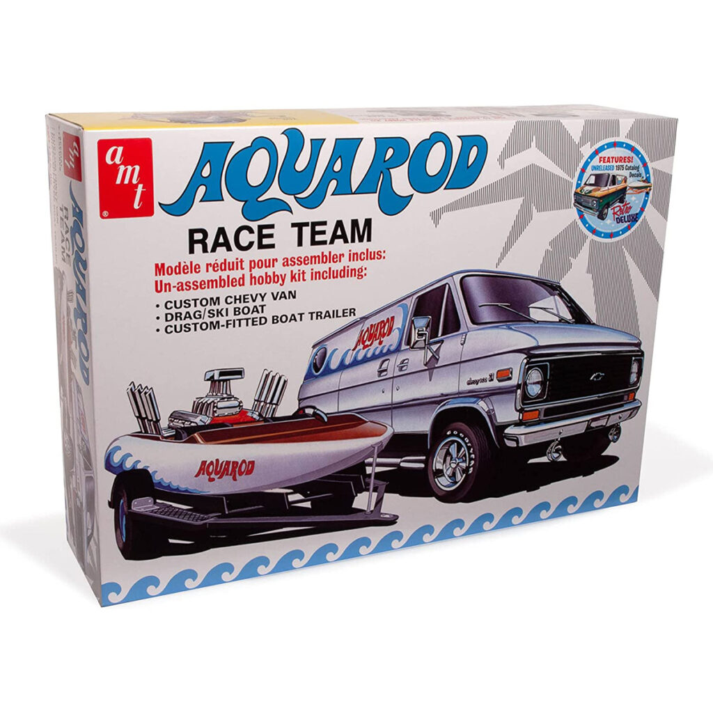 AMT Aquarod Race Team with Boat Trailer 1975 Chevy Van 1/25 Scale 1338 ...