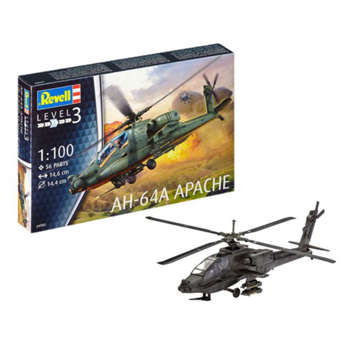 Revell AH-64A Apache Helicopter 1/100 Scale RVG 04985 • Canada's ...