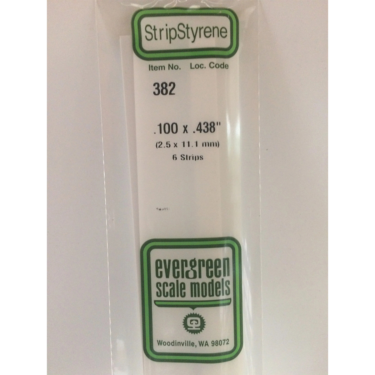 Evergreen 24 inch Long White Strips .100in x .438in Pack of 6 EVE 382 ...