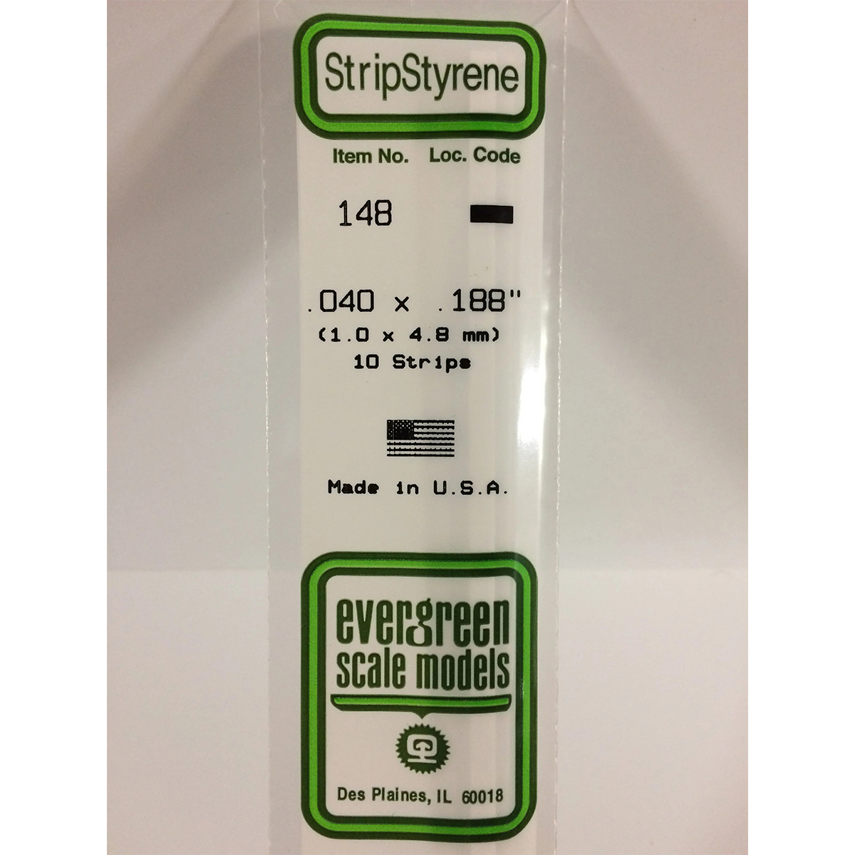 Evergreen .040 x .188 inch Opaque White Polystyrene Strip Bulk Pack of ...