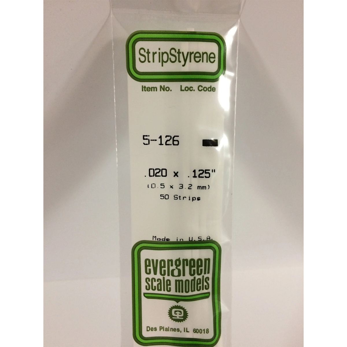 Evergreen .020 x .125 inch Opaque White Polystyrene Strip Bulk Pack of ...