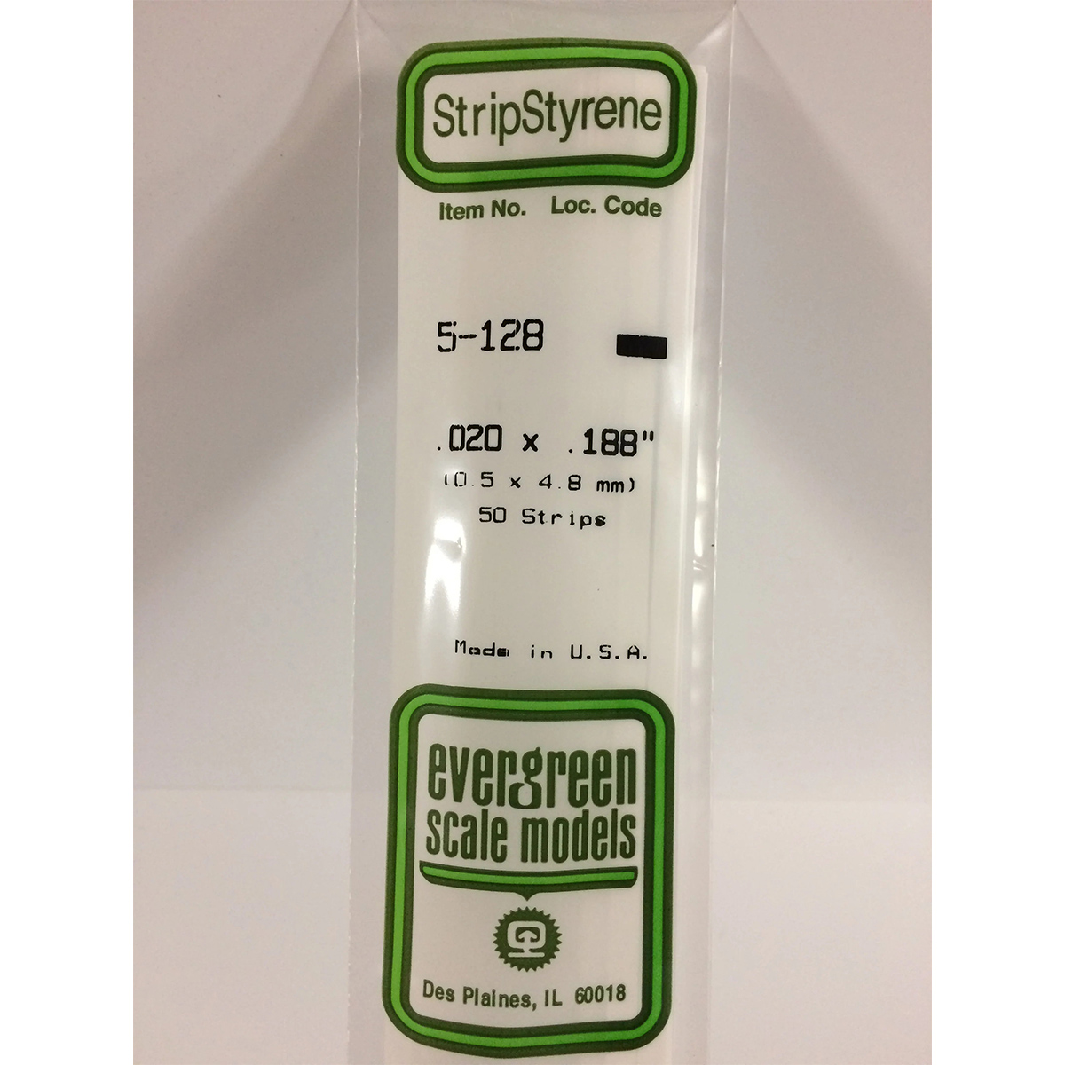 Evergreen .020 x .188 inch Opaque White Polystyrene Strip Bulk Pack of ...