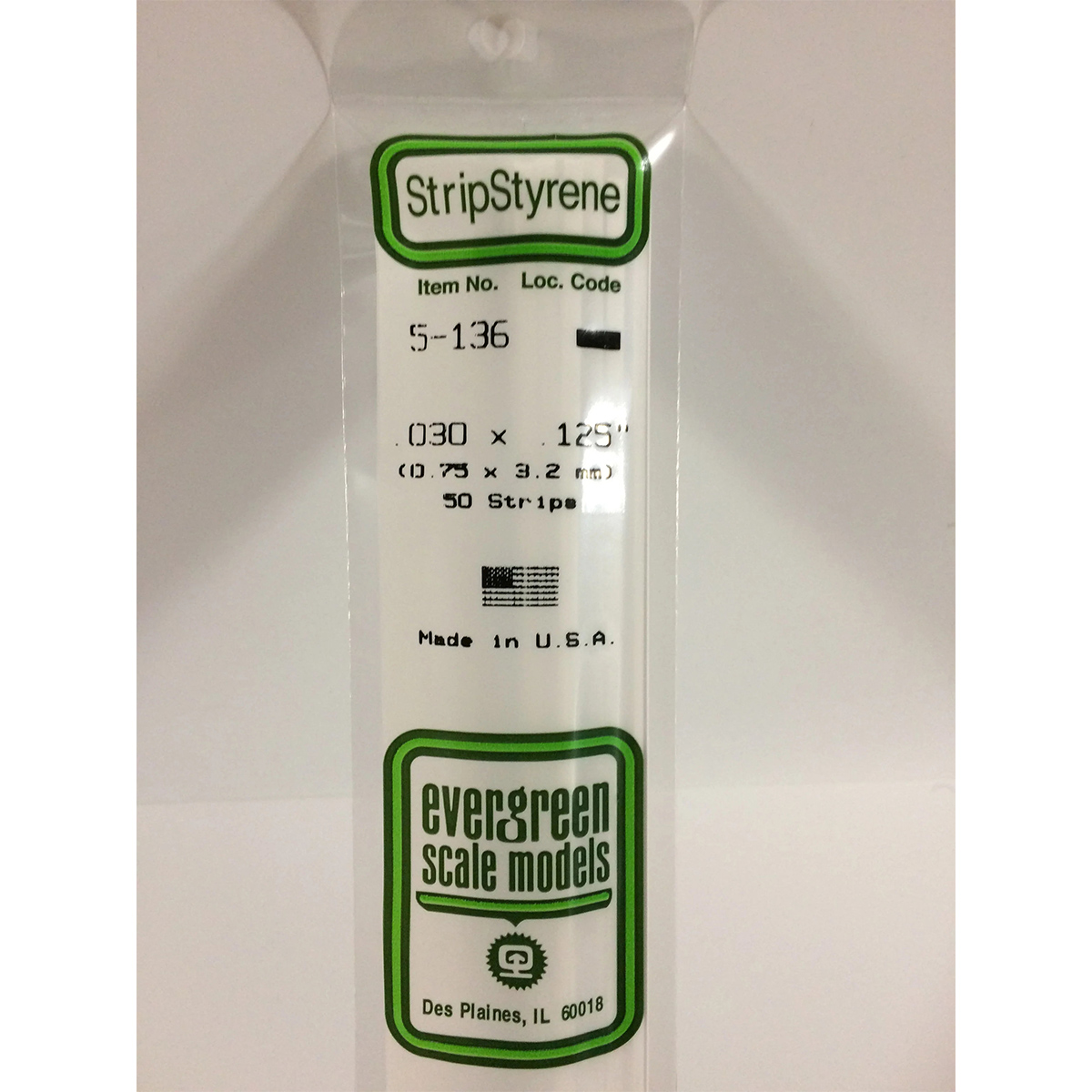 Evergreen .030 x .125 inch Opaque White Polystyrene Strip Bulk Pack of ...