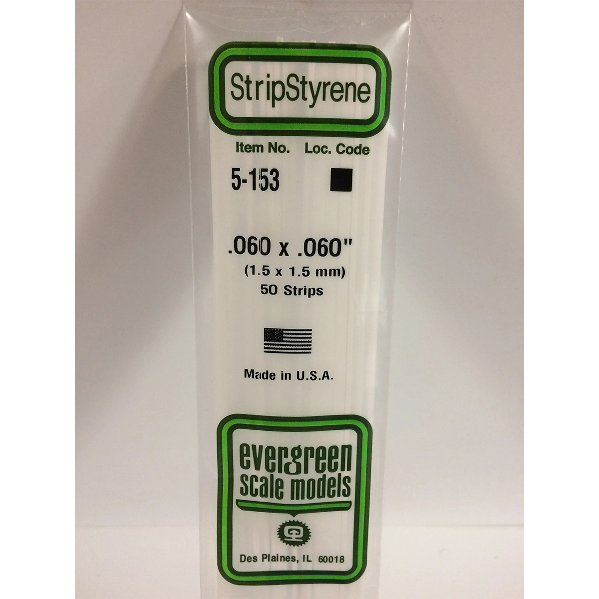 Evergreen .060 x .060 inch Opaque White Polystyrene Strip Bulk Pack of ...