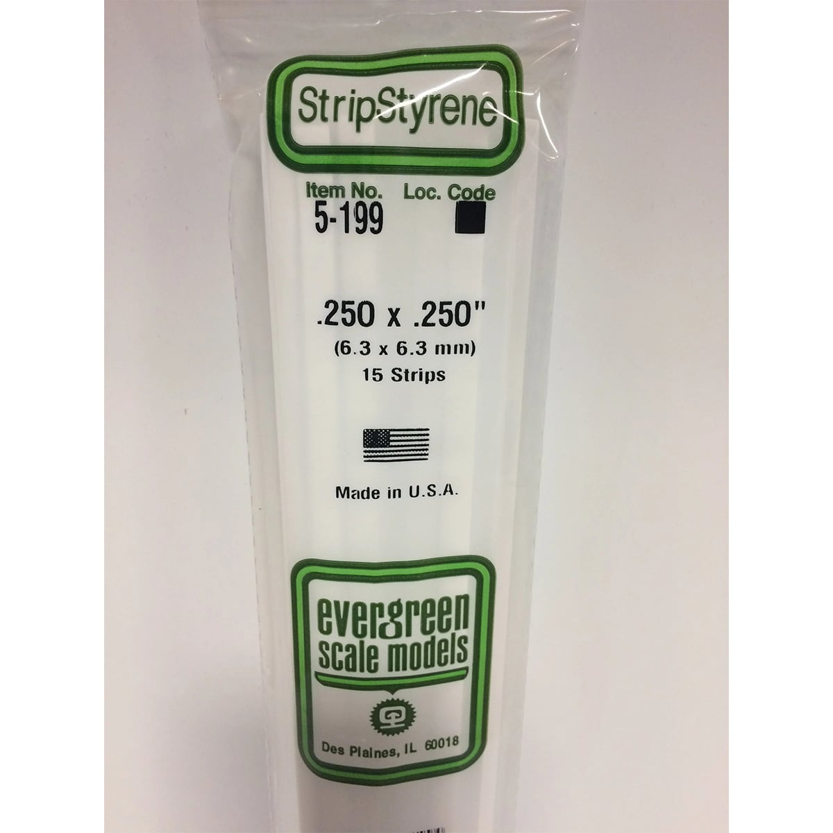 Evergreen .250 x .250 inch Opaque White Polystyrene Strip Bulk Pack of ...