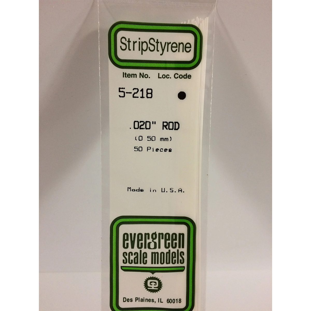 Evergreen Rod .020 inch Opaque White Polystyrene Bulk Pack of 50 EVE ...