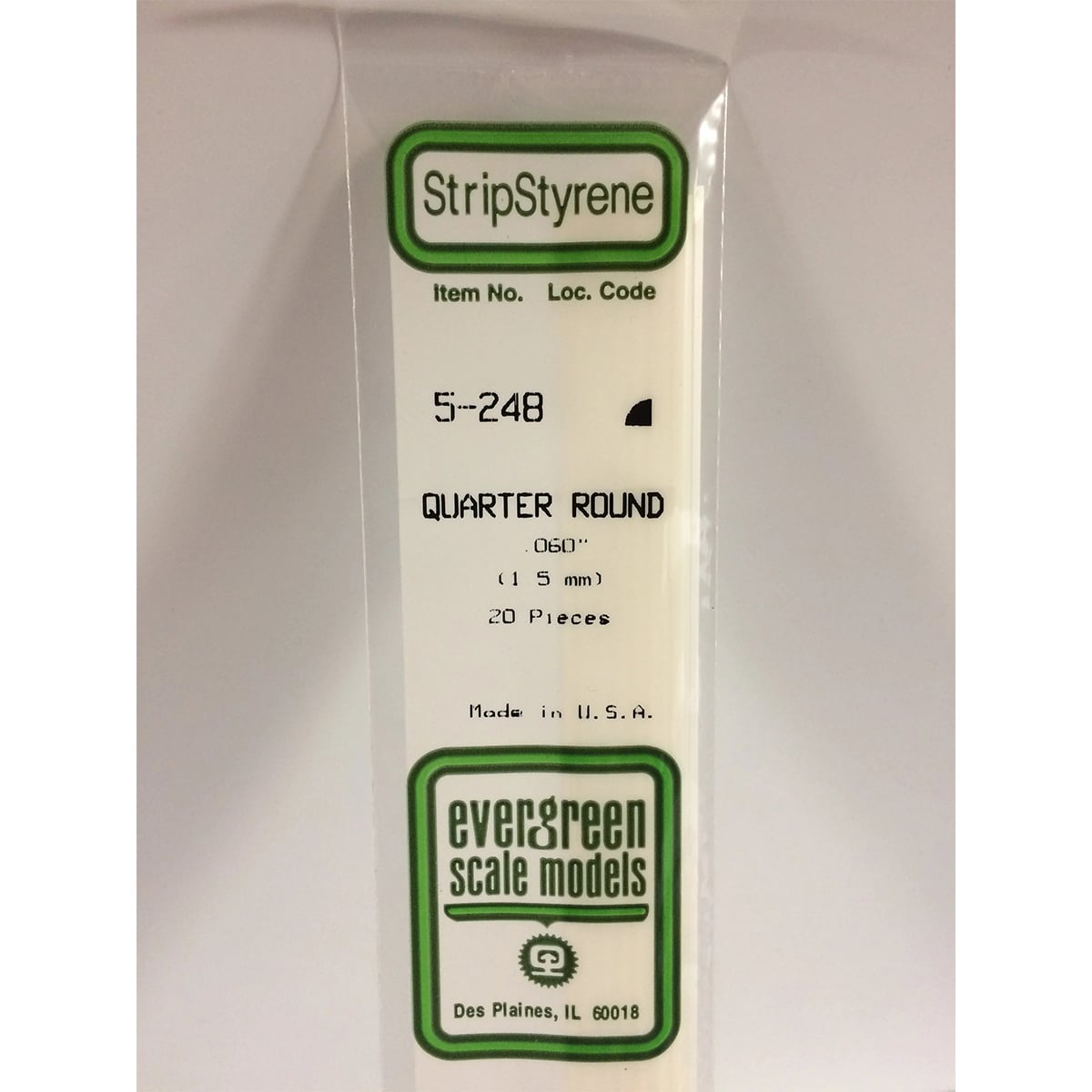 Evergreen Quarter Round .060 Opaque White Polystyrene Bulk Pack of 20 ...