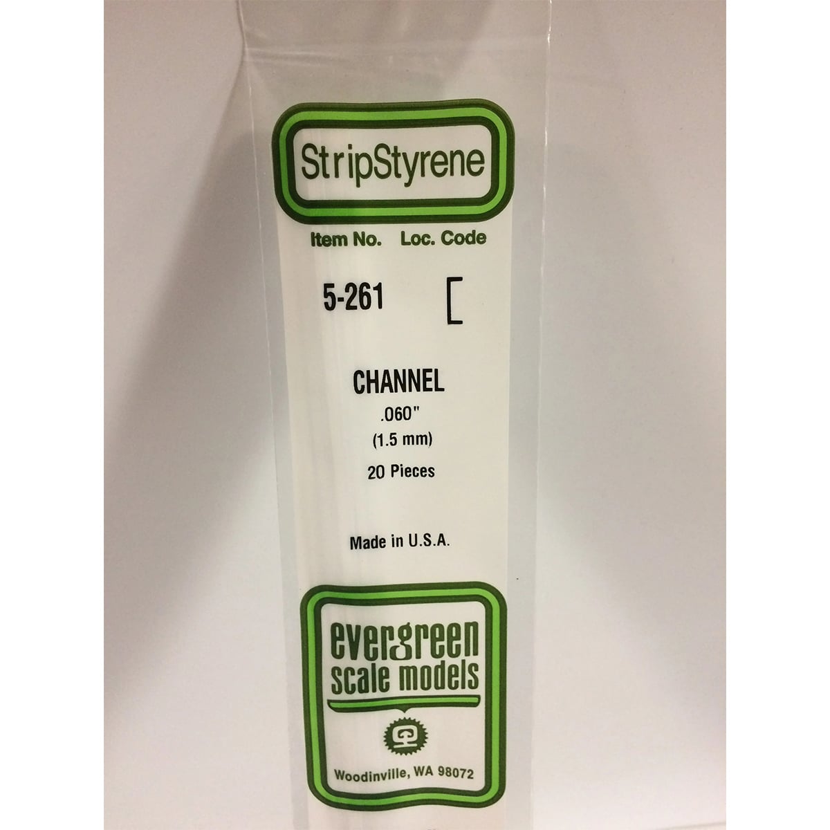 Evergreen Channel .060 inch Opaque White Polystyrene Bulk Pack of 20 ...