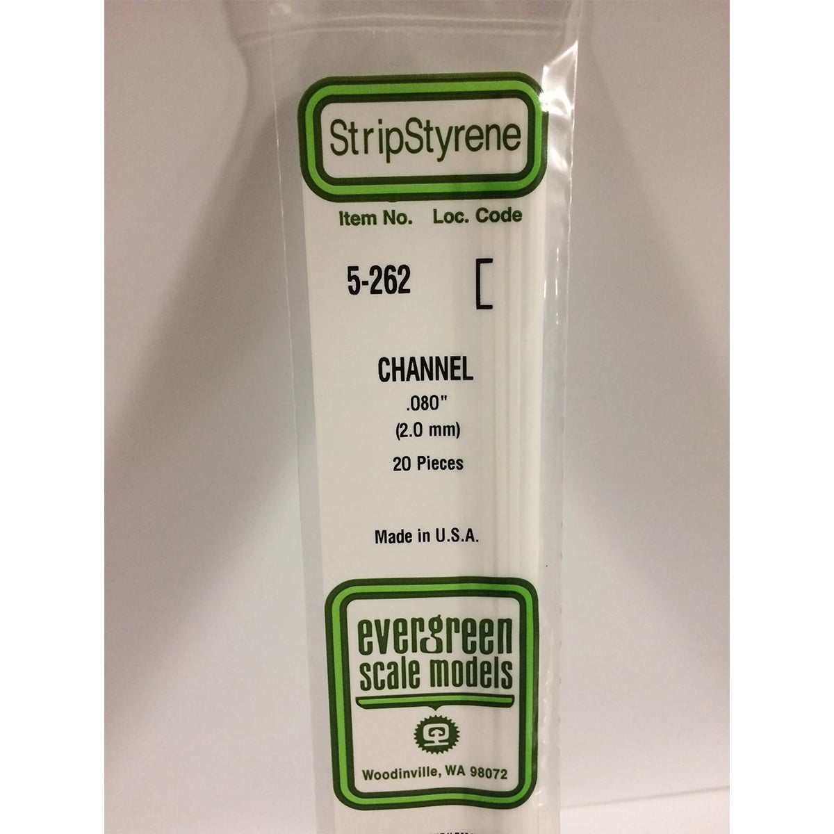 Evergreen Channel .080 inch Opaque White Polystyrene Bulk Pack of 20 ...