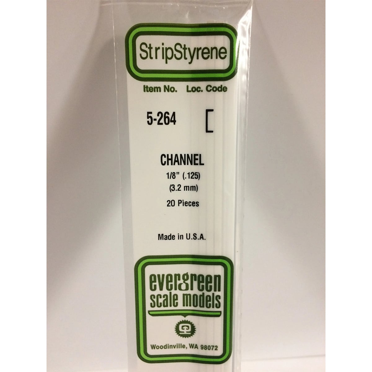 Evergreen Channel .125 inch Opaque White Polystyrene Bulk Pack of 20 ...