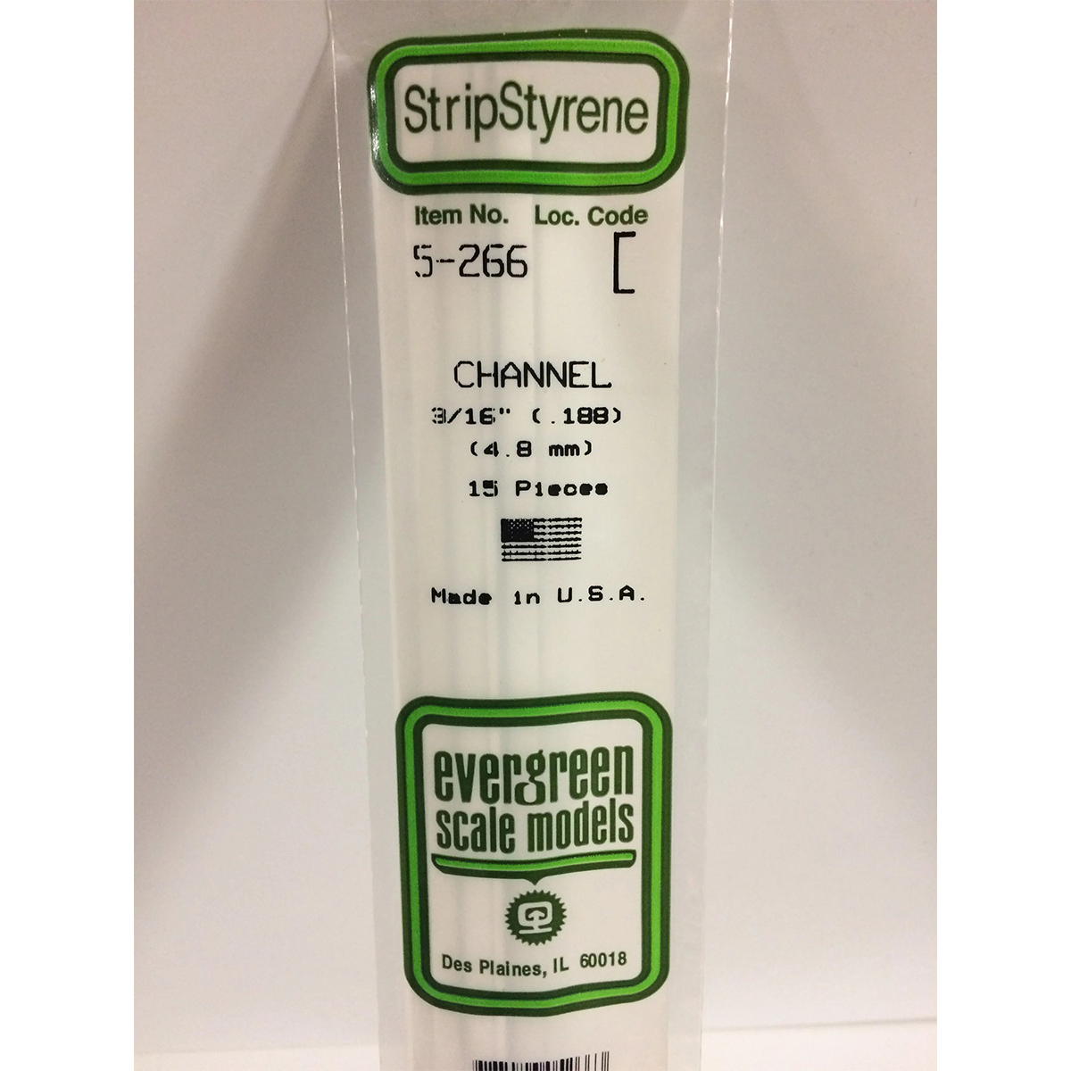 Evergreen Channel .188 inch Opaque White Polystyrene Bulk Pack of 15 ...