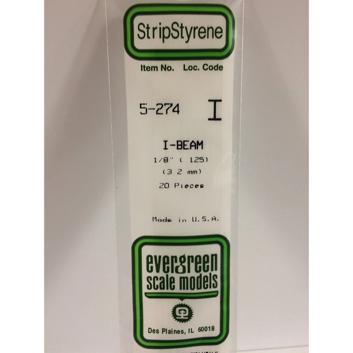 Evergreen I Beam .125 inch Opaque White Polystyrene Bulk Pack of 20 EVE 5274 • Canada's largest ...