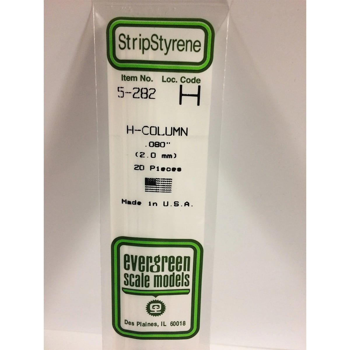 Evergreen H Column .080 inch Opaque White Polystyrene Bulk Pack of 20 ...