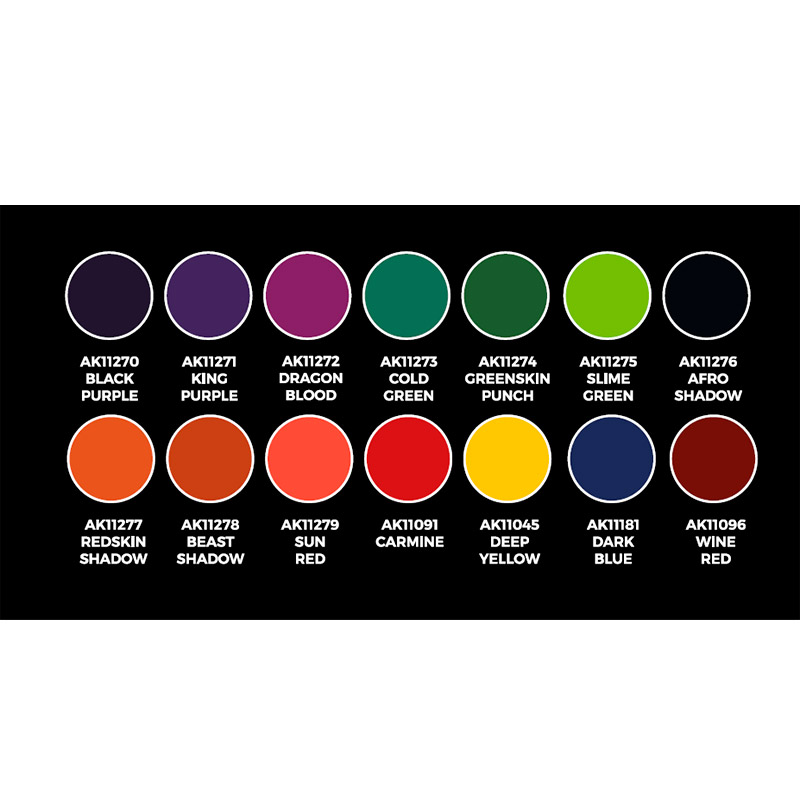 AK Interactive Acrylic 3rd Gen High Pigmentation Paint Set of 14 11780 ...