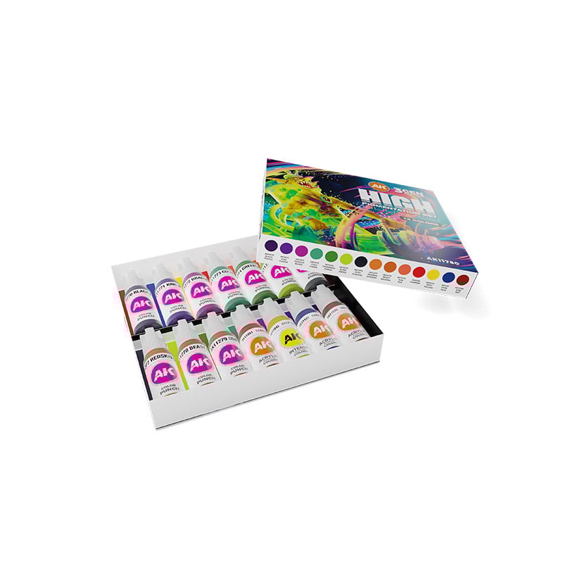 AK Interactive Acrylic 3rd Gen High Pigmentation Paint Set of 14 11780 ...