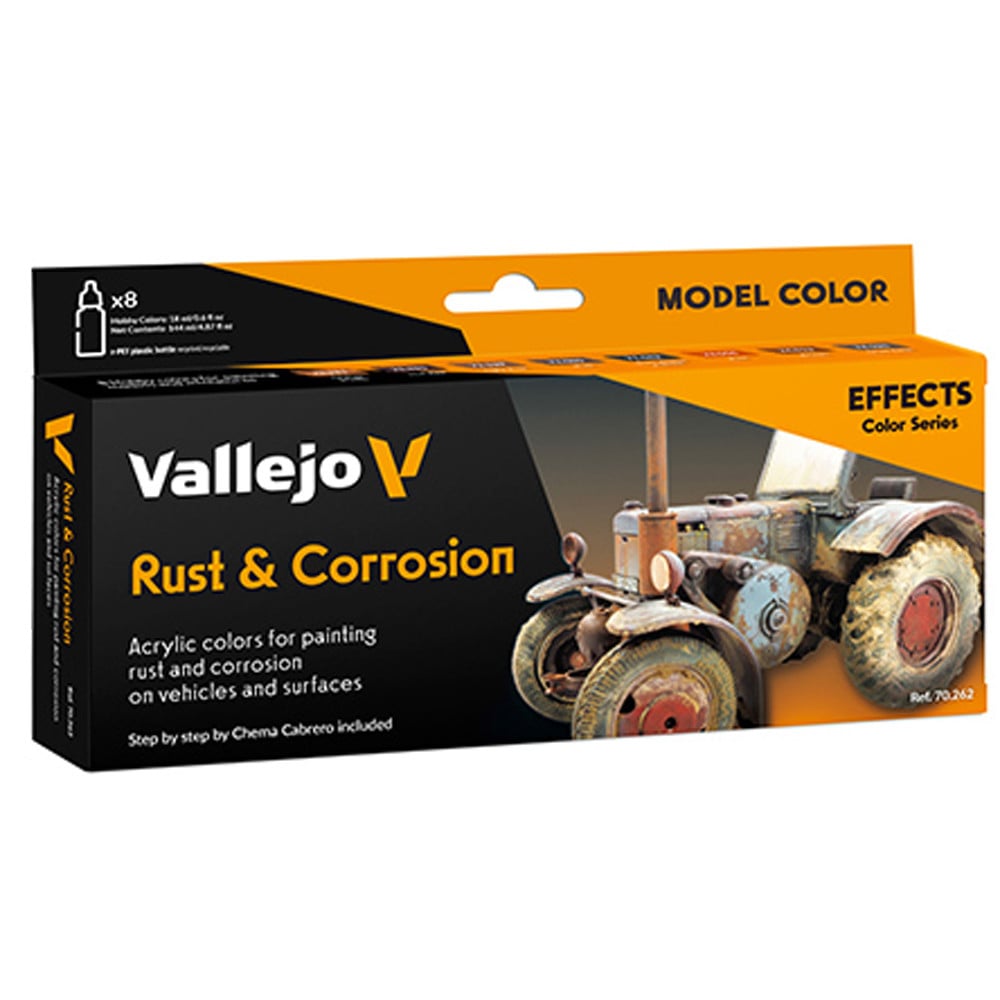 Vallejo Model Color Rust and Corrosion Effects Paint Set of 8 by Chema ...