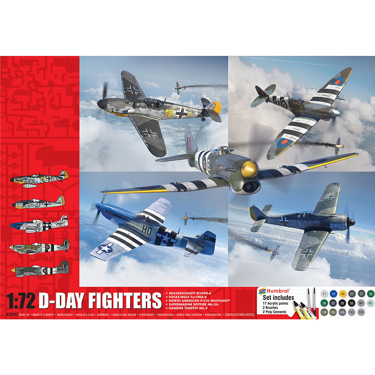 Airfix D-Day Fighters Set of 5 Planes 1/72 Scale A50192 Model Set ...