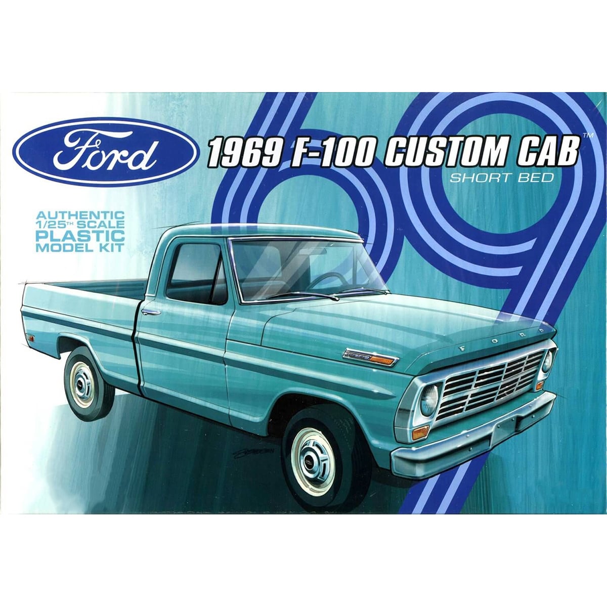 Moebius Models 1969 F-100 Custom Cab Short Bed by Model King 1/25 Scale ...