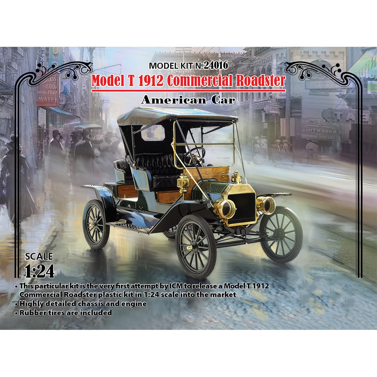 ICM Model T 1912 Commercial Roadster American Car 1/24 Scale 24016 ...