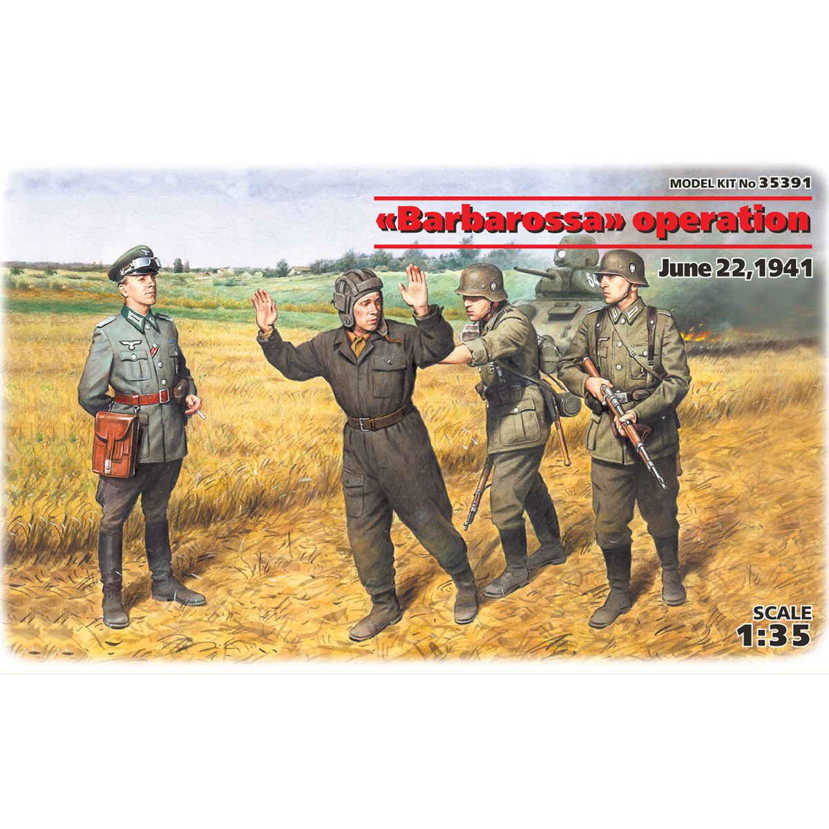 ICM Barbaross Operation June 22 1941 with 4 Figures - 1 german Officer ...