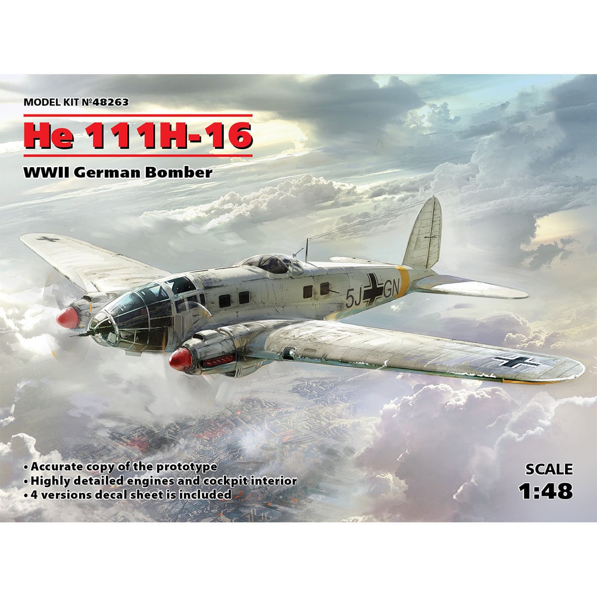 ICM He 111H-16 WWII German Bomber 1/48 Scale 48263 • Canada's largest ...