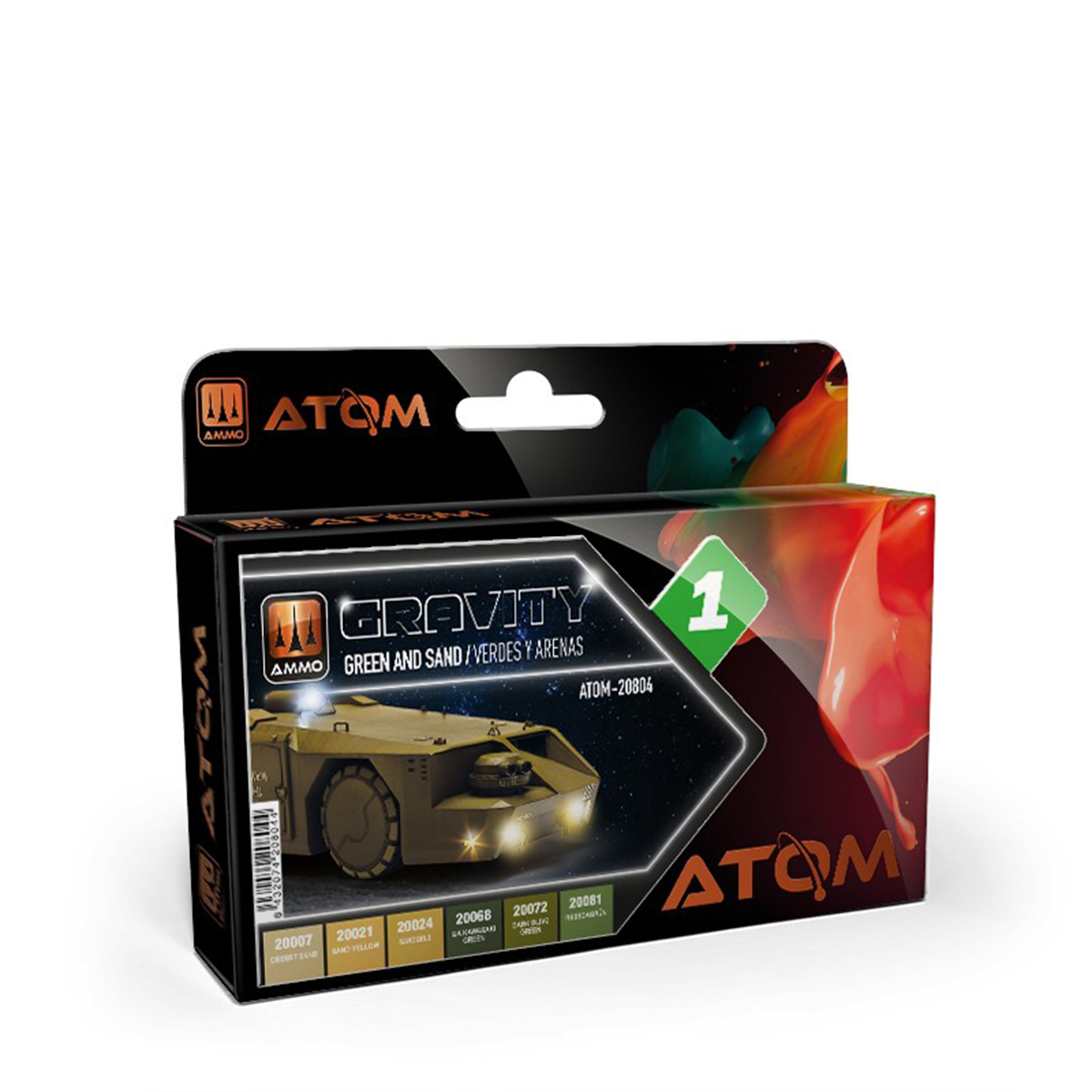 Ammo by Mig Gravity Set 1 Green ans Sand Colors Paint Set ATOM-20804 ...