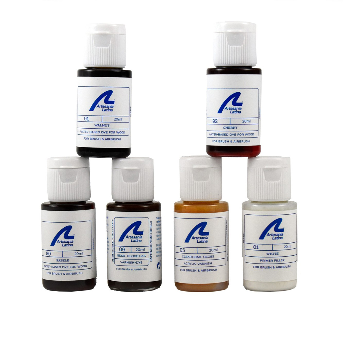 Artesania Latina Mini Pack Dyes and Varnishes Set of 6 277PACKB3 ...