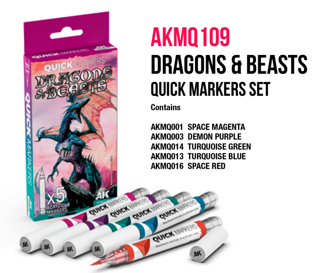 Dragons and Beasts Quick Markers Set AK Interactive AKMQ109 • Canada's ...